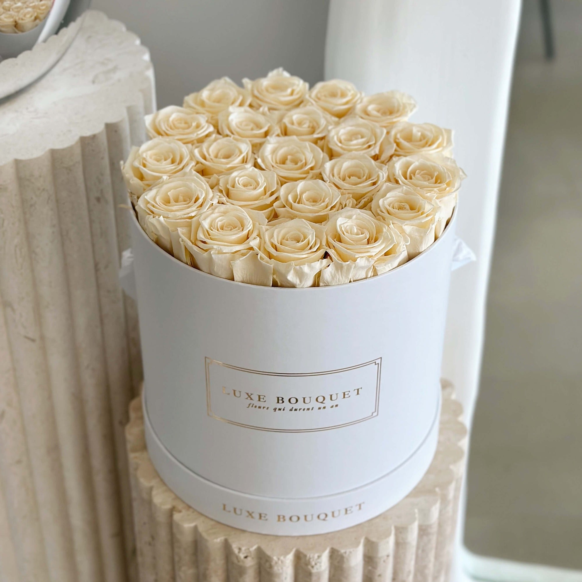 Grand Everlasting Rose Box | Champagne Everlasting Roses